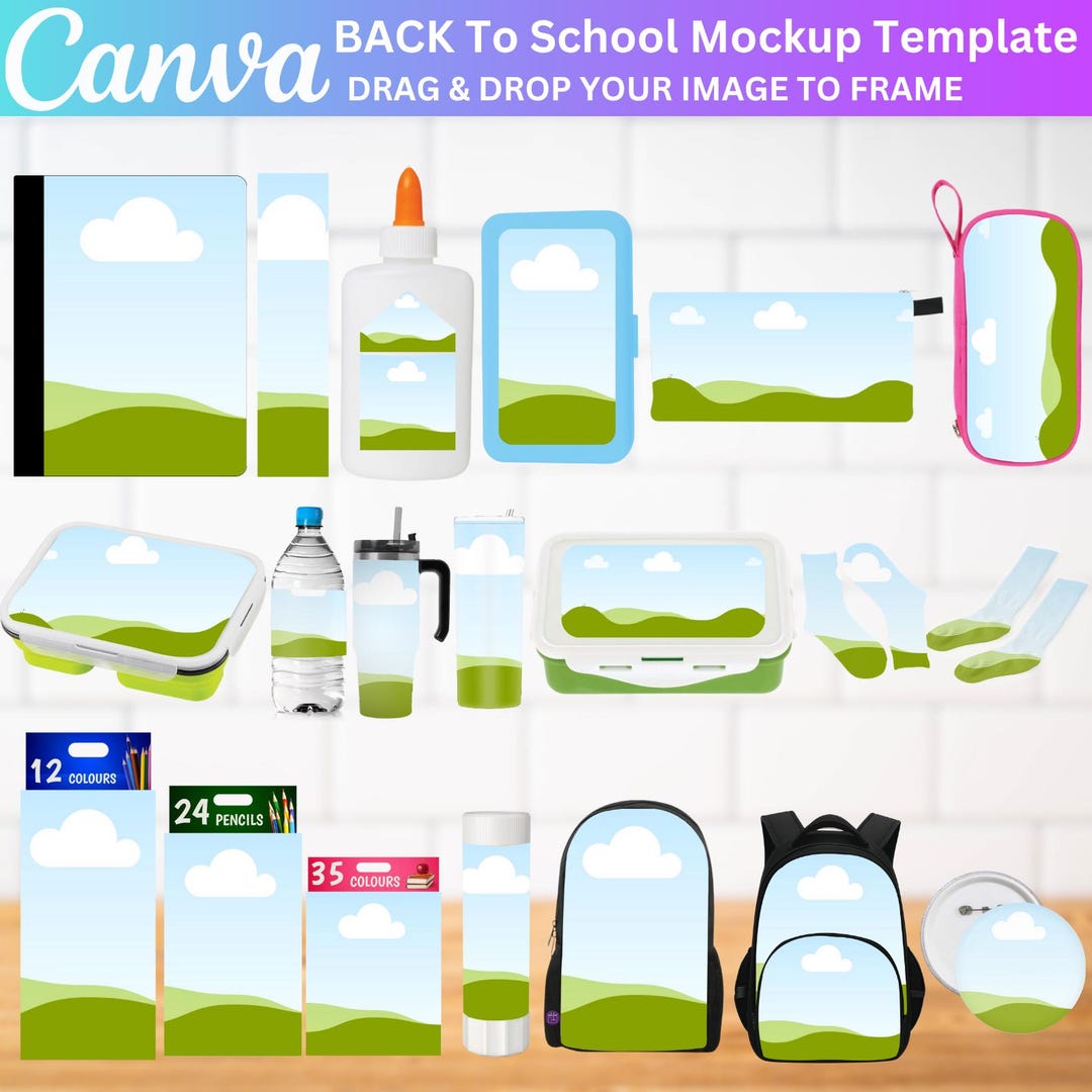 Back to School Mockup Bundle Template, Composition Notebook Canva ...