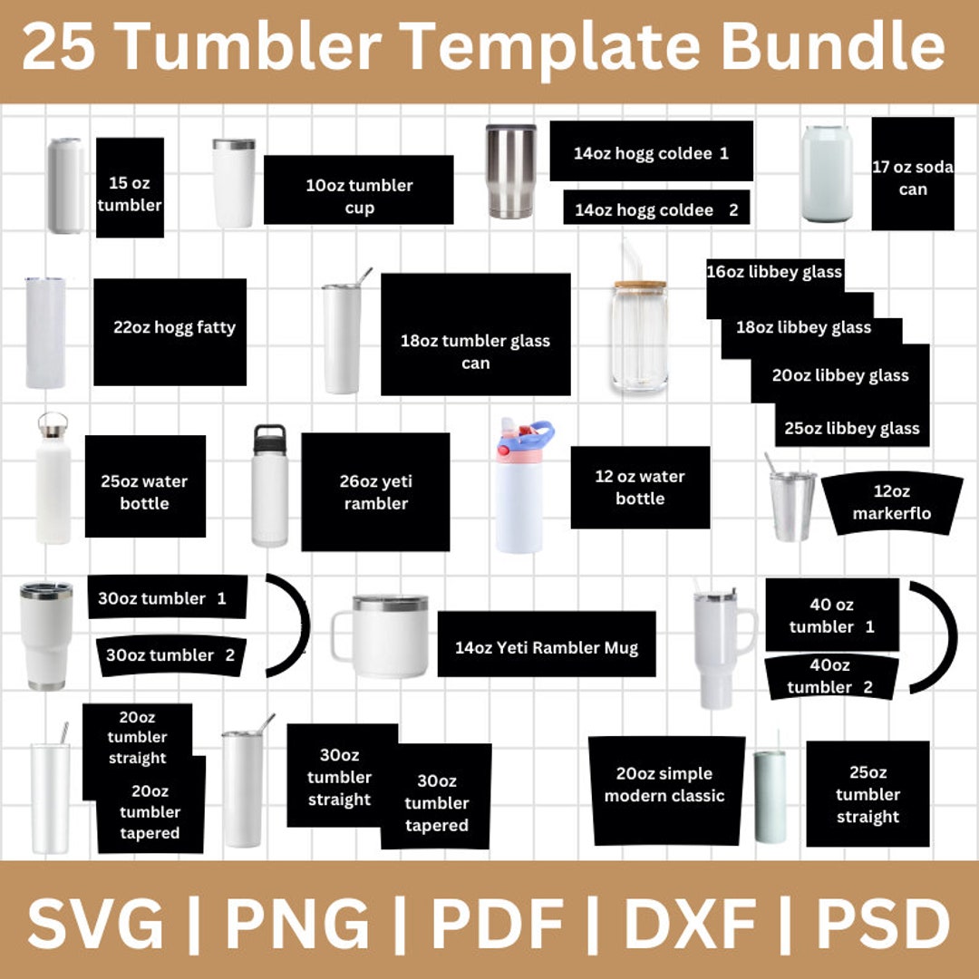 Tumbler Template Bundle, Tumbler Editable Template Svg, 40oz Tumbler ...