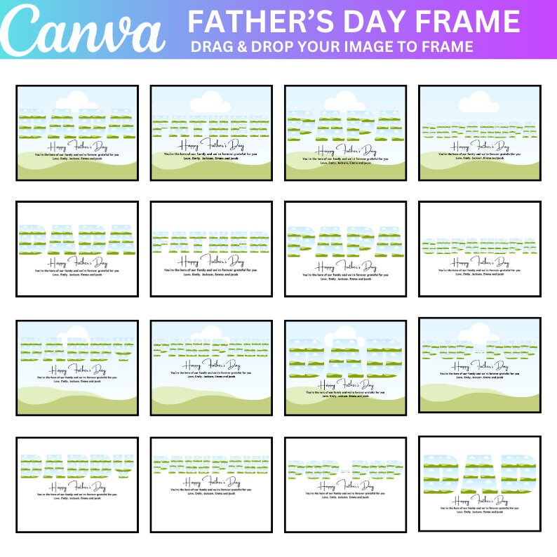 Daddy Canva Editable Frame Template, Papa Photo Frame, Daddy Photo ...