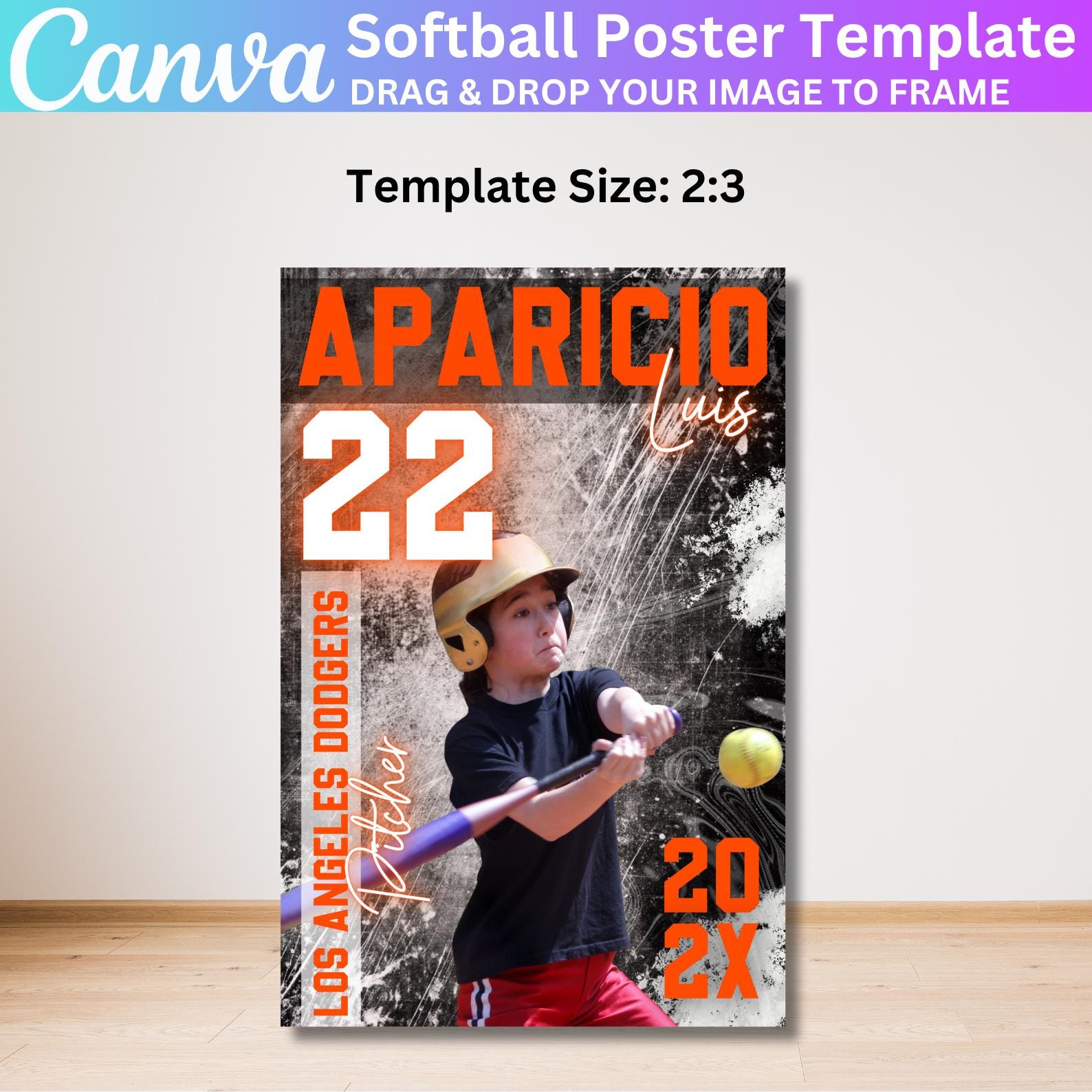 10 Softball Poster Canva Editable Bundle, Canva Softball Sports ...