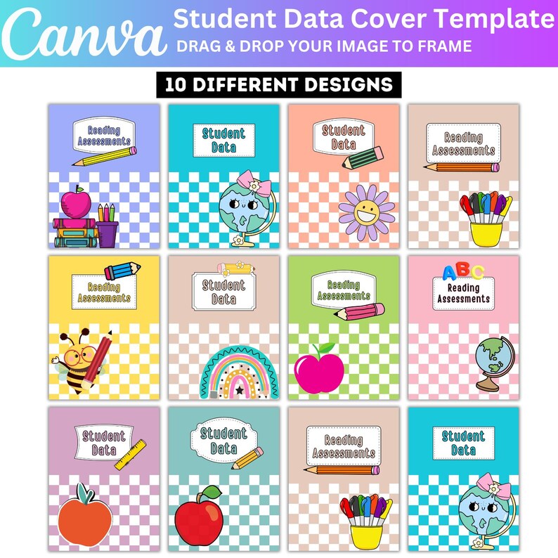 Editable Binder Covers Canva Template, Student Data Notebook Cover ...