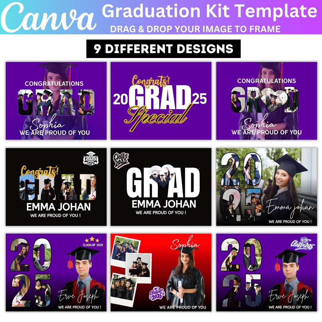 Graduation Canva Editable Template Kit, Graduation Gift Designs, 2025 ...