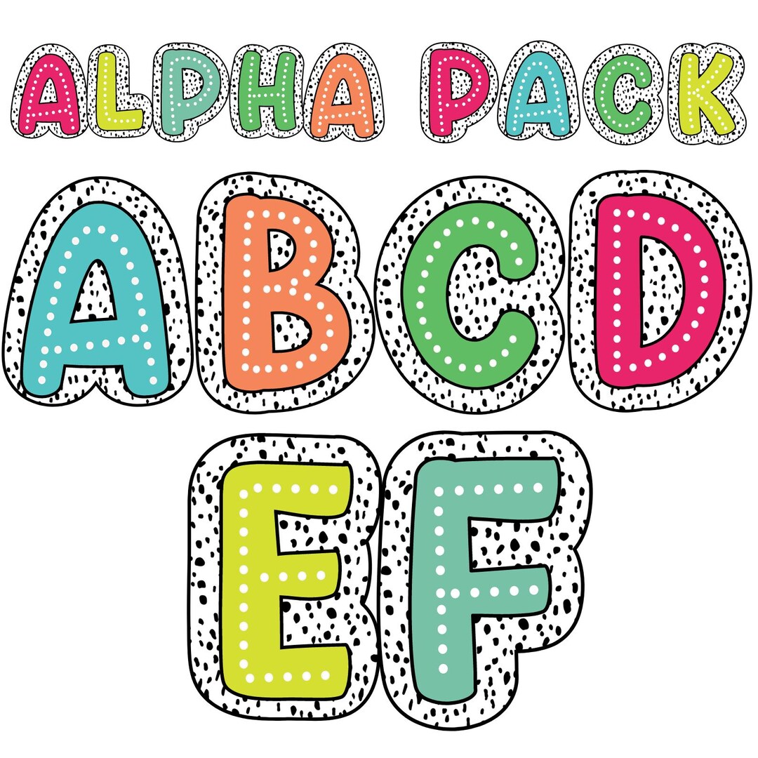 Custom Dot Dalmatian Letters Bundle, Dalmatian Dot Alphabet Bundle ...
