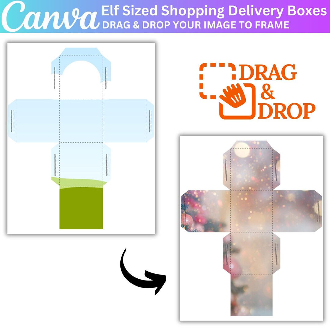 Mini Elf Box Canva Template, Elf Prop Printable Box, Square Box ...