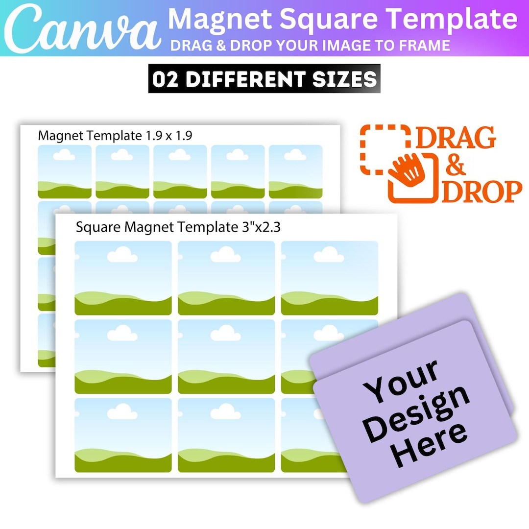 Magnet Canva Editable Template, Magnet Square Template, Drag Your Image ...