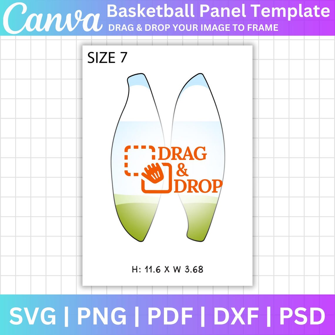 Basketball Panel Template Editable Canva Frame, Basketball Leather ...
