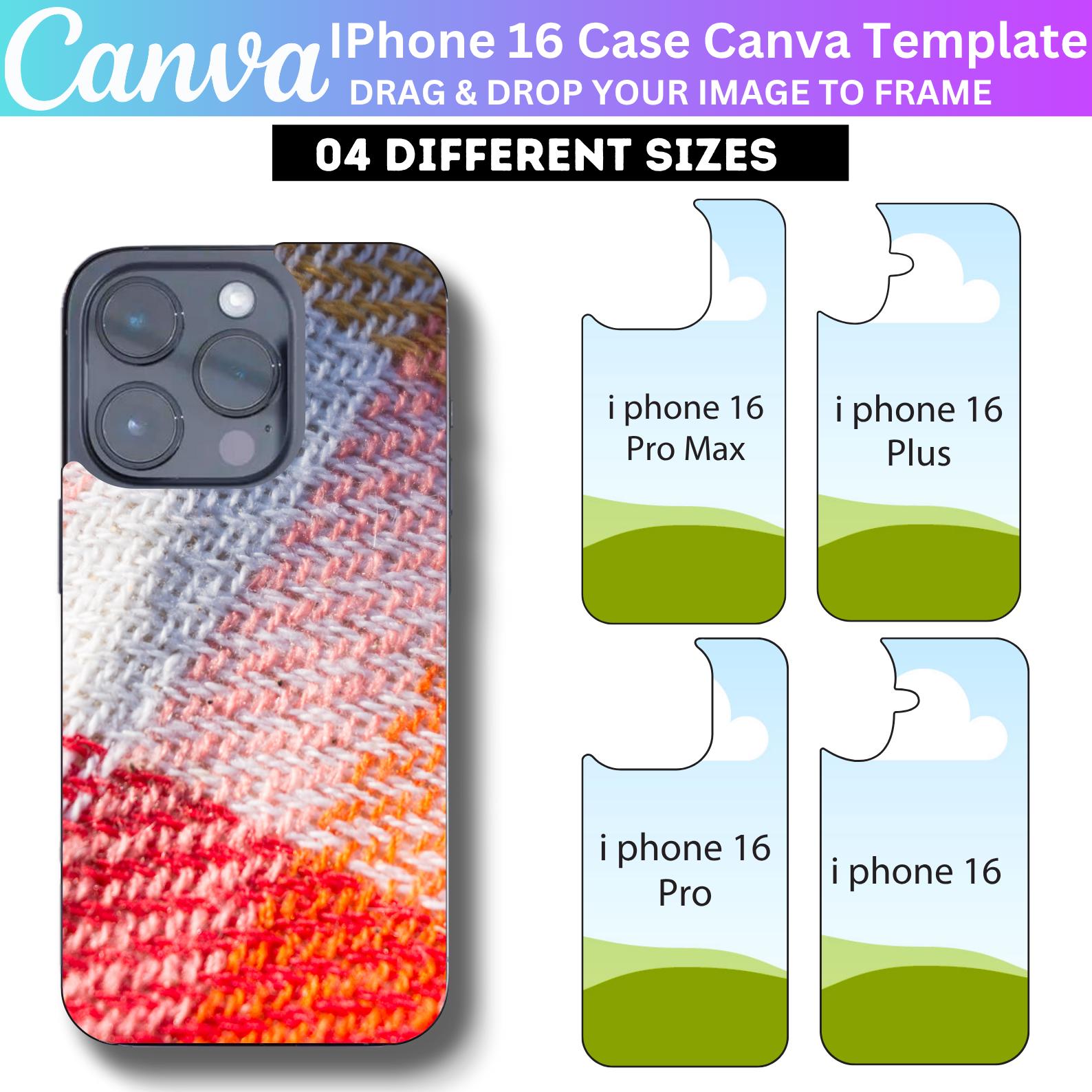 IPhone Case 16 Template Bundle,16 Pro iPhone Case Template, Canva ...