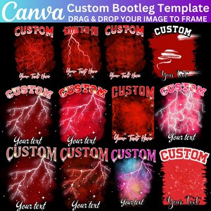 Custom Bootleg Rap Tee Mega Bundle Canva Editable Template, Custom ...