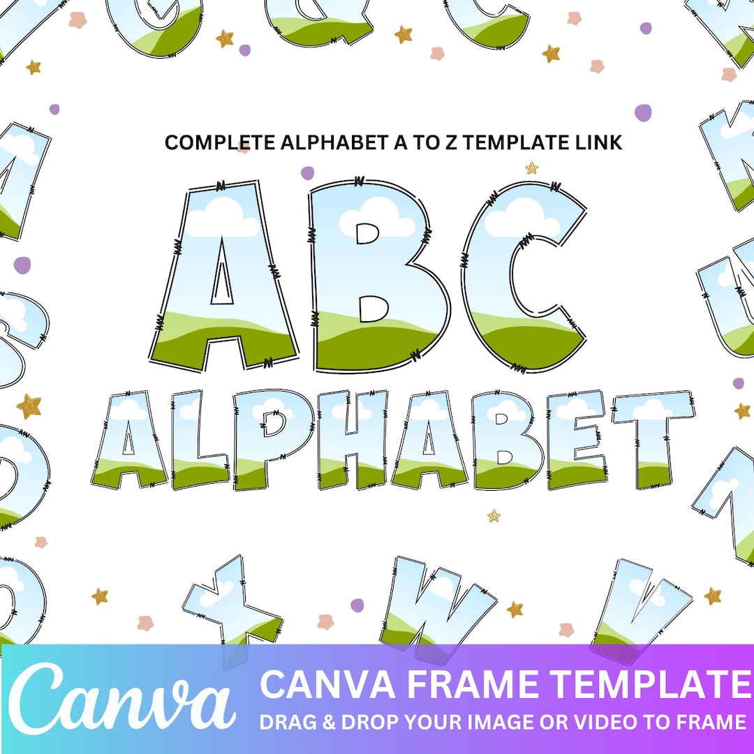 Canva Doodle Alphabet Editable Template, Canva Drag and Drop ...