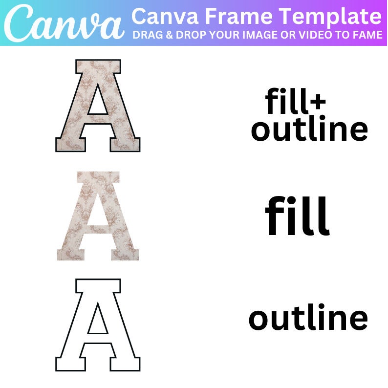 Canva Alphabets Template, Canva Alphabet Font, Canva Frame Template ...