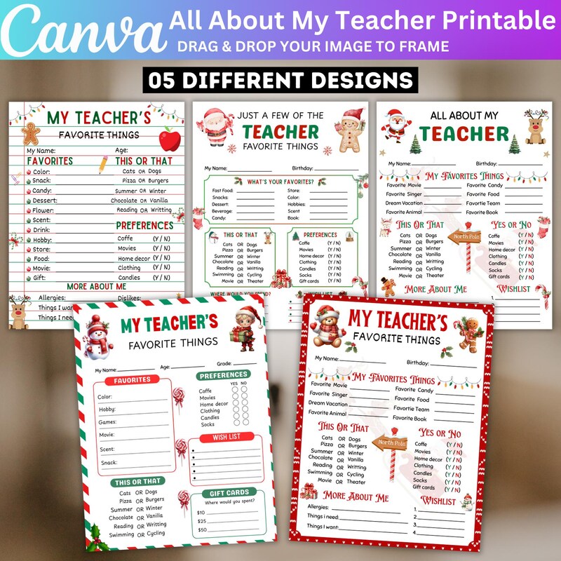 Teacher Christmas Wish List - Etsy