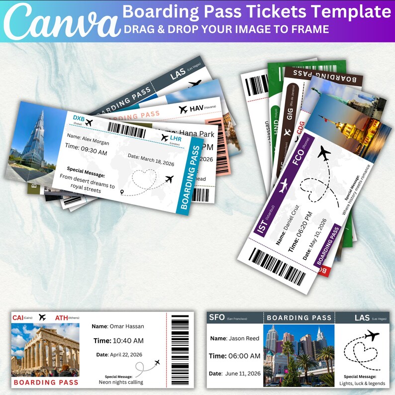 Editable Boarding Pass Template, Canva Boarding Pass Surprise Trip ...
