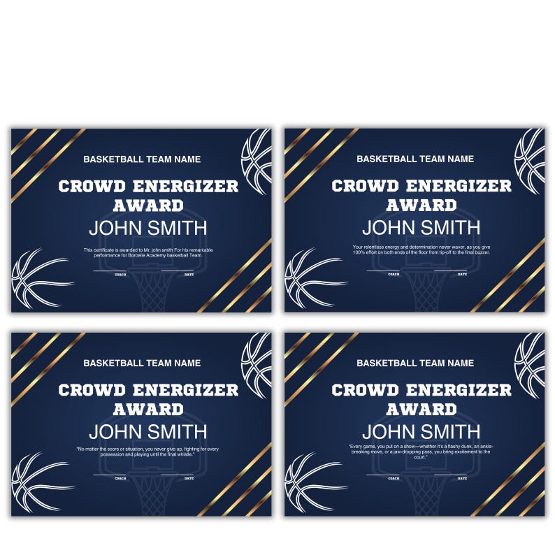 Basketball Awards Printable Canva Editable Template, End of Season ...