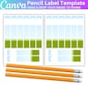 Pencil Wrap Template Canva Bundle - Editable Pencil Label Design for ...