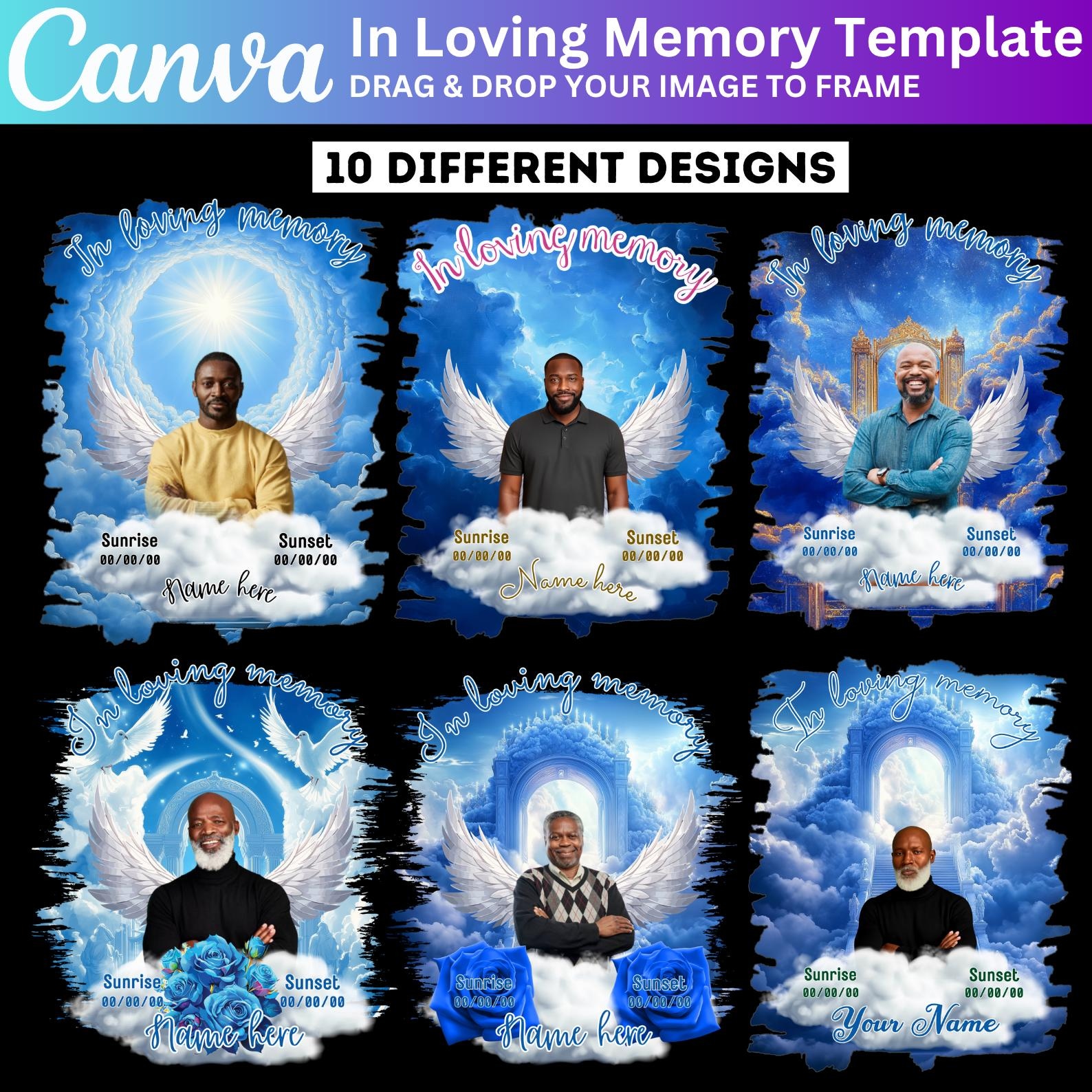 10 in Loving Memory Editable Canva Template Bundle, Memorial T Shirt ...