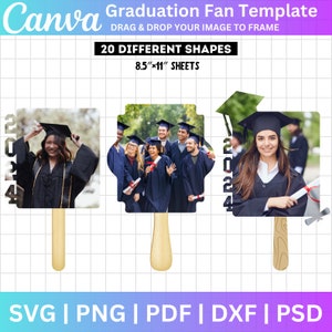 Grad Paddle Fan Template Bundle, Custom Grad Fan, Graduate Fan Svg ...