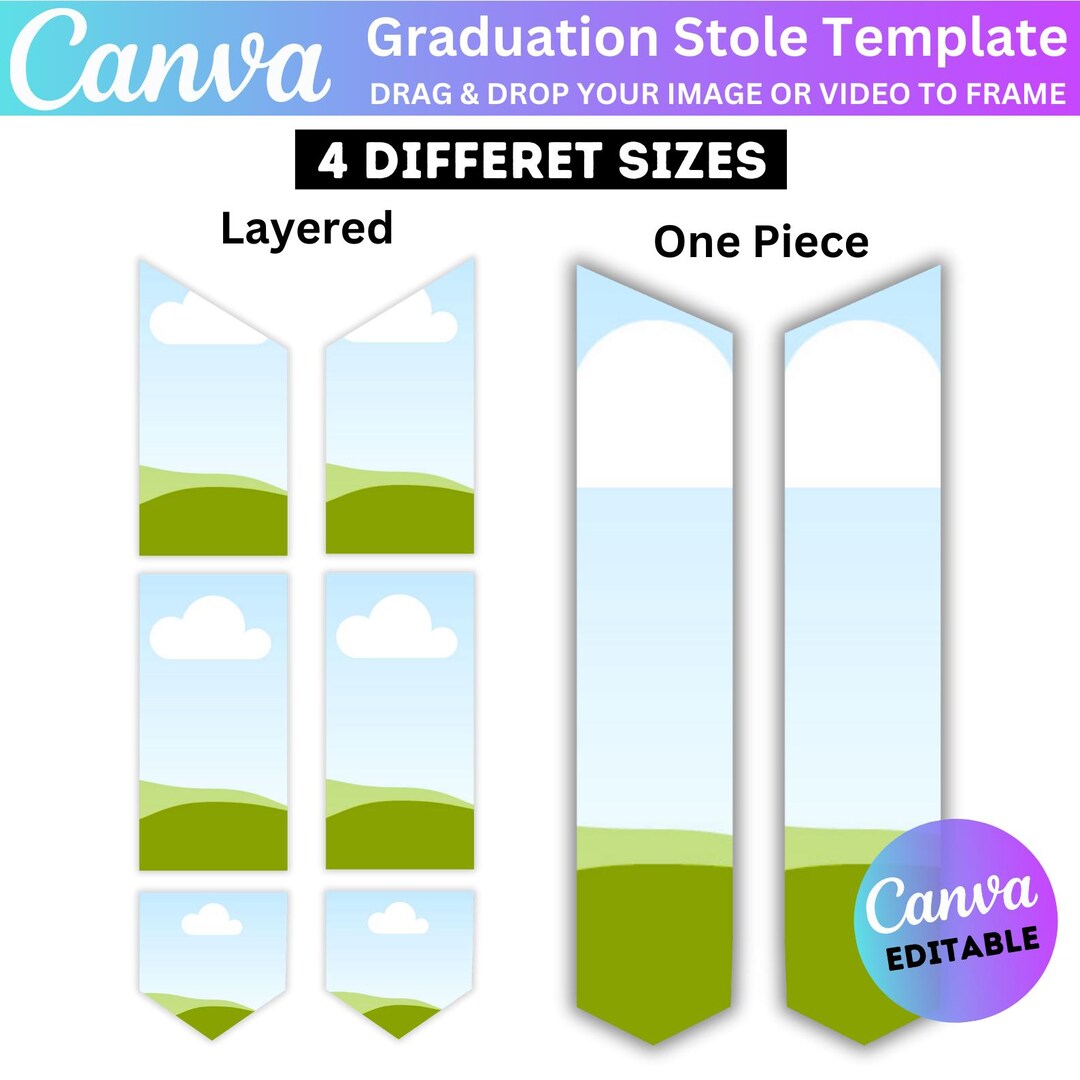 Graduation Stole Template Canva Editable Graduation Stole Template ...