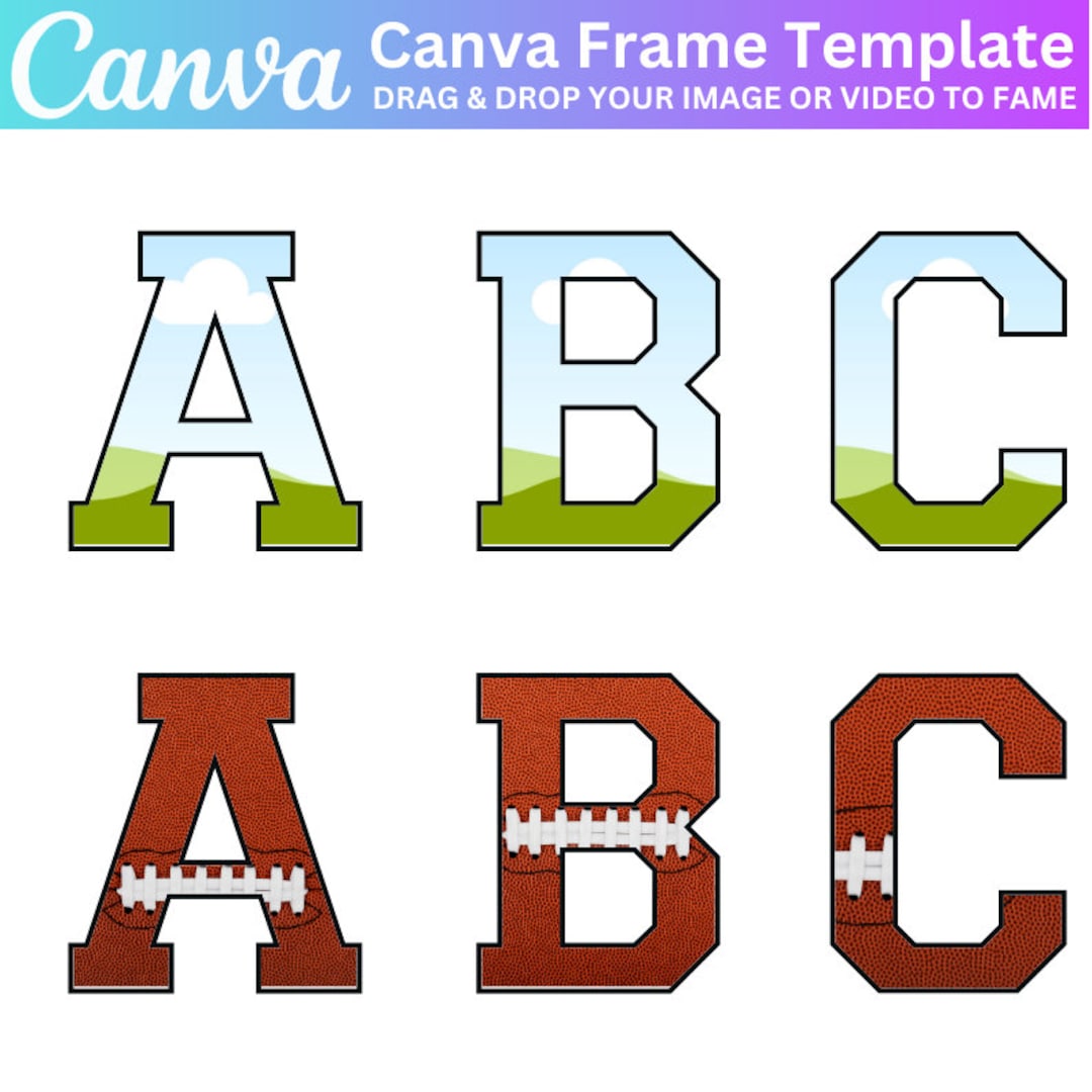 Canva Alphabets Template, Canva Alphabet Font, Canva Frame Template ...