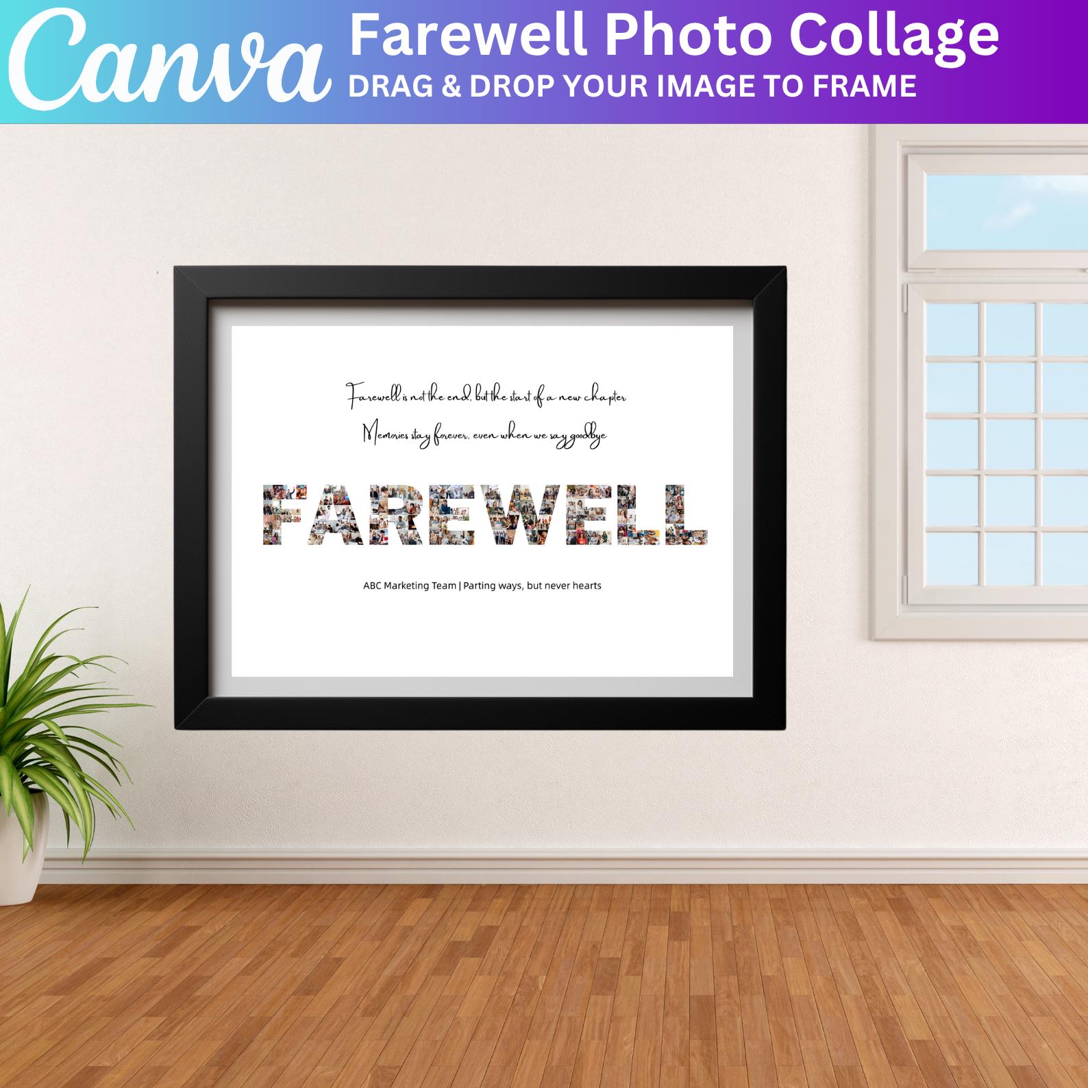 Farewell You Photo Collage Canva Frame, Editable Farewell Canva ...