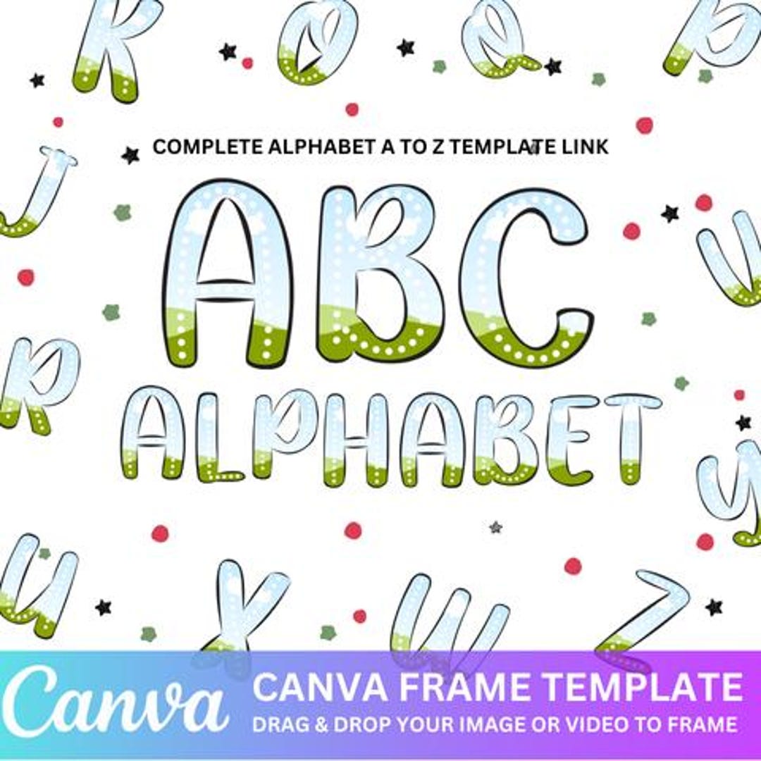 Groovy Dots Canva Alphabets Template, Canva Drag and Drop Alphabet ...