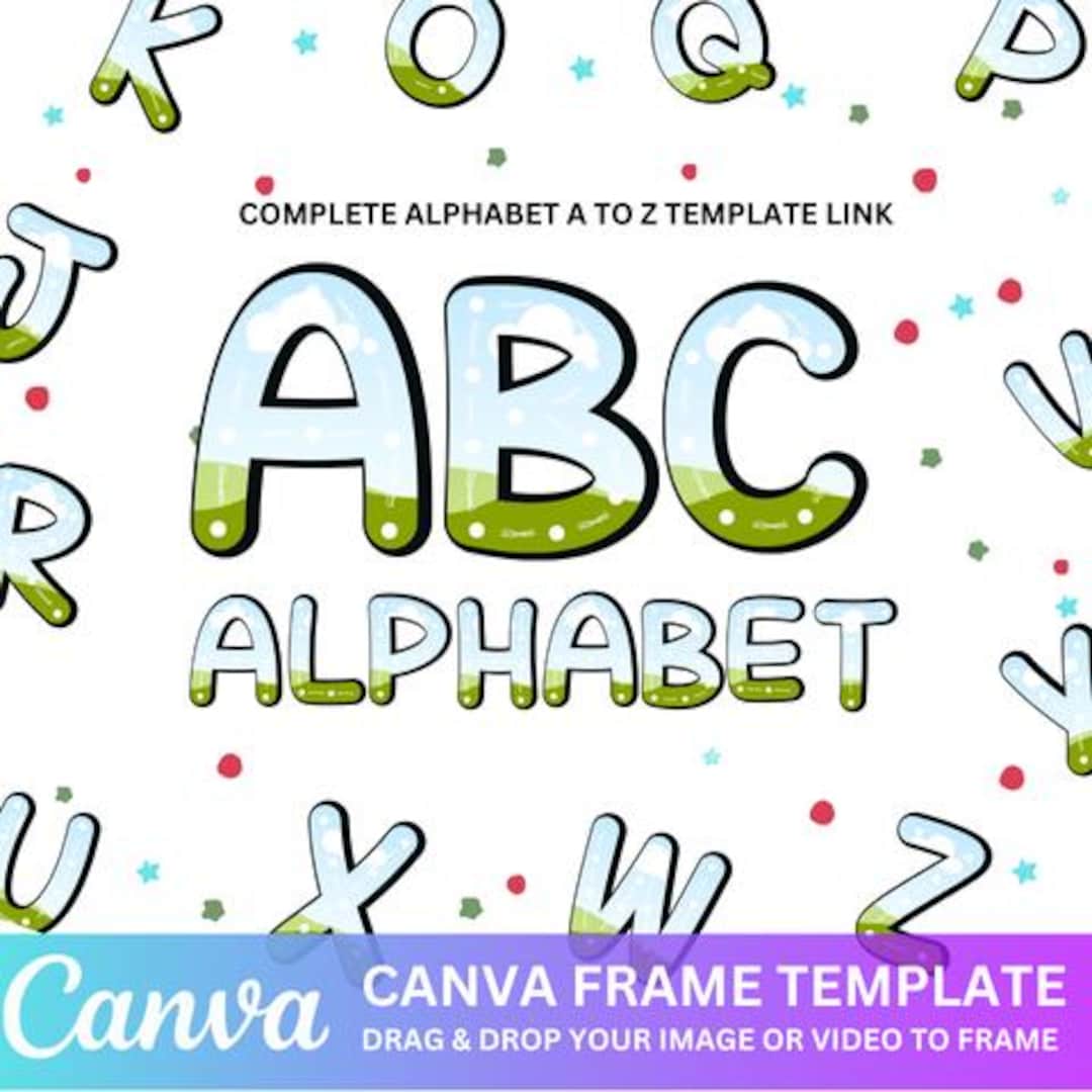 Canva Editable Alphabet Letters Template, Fillable Canva Frame ...