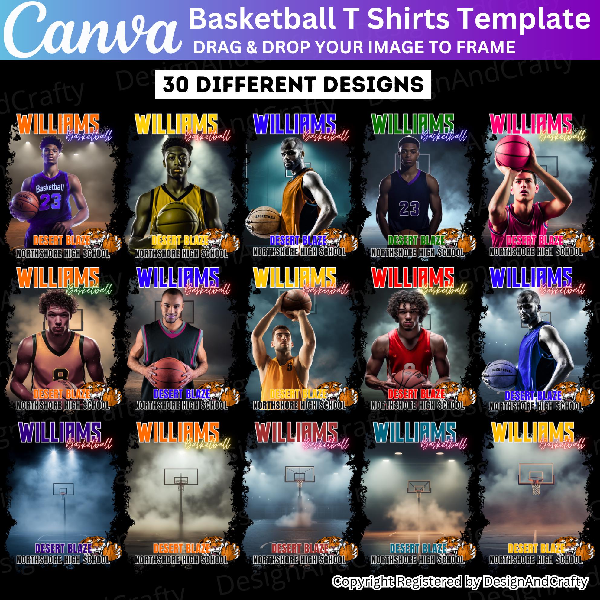 30 Basketball T Shirt Canva Editable Template, Bootleg Rap Tee Canva ...