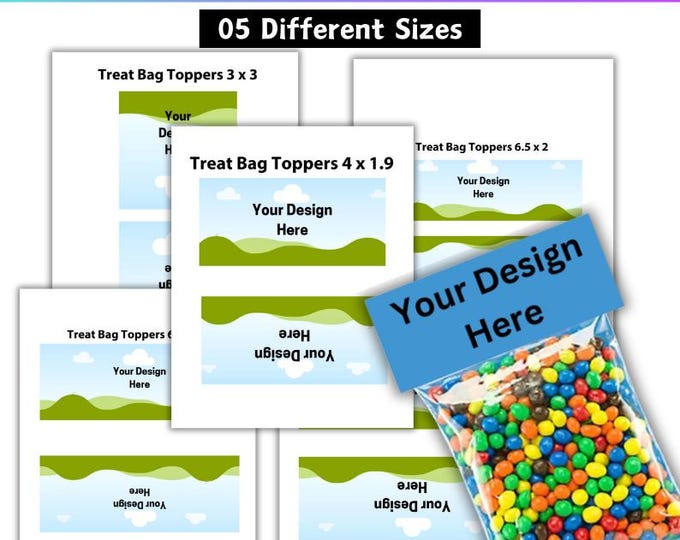 Treat Bag Topper Template Svg, Treat Bag Label, Party Favor Label ...