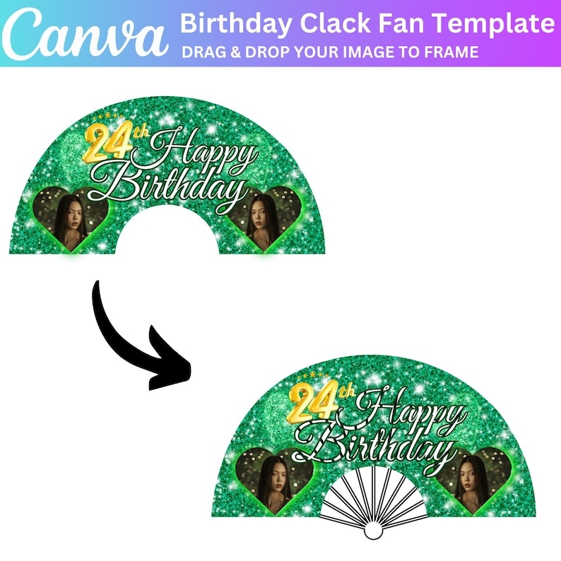 20 Birthday Clack Fan Canva Template, Editable Birthday Fan Dukes and ...