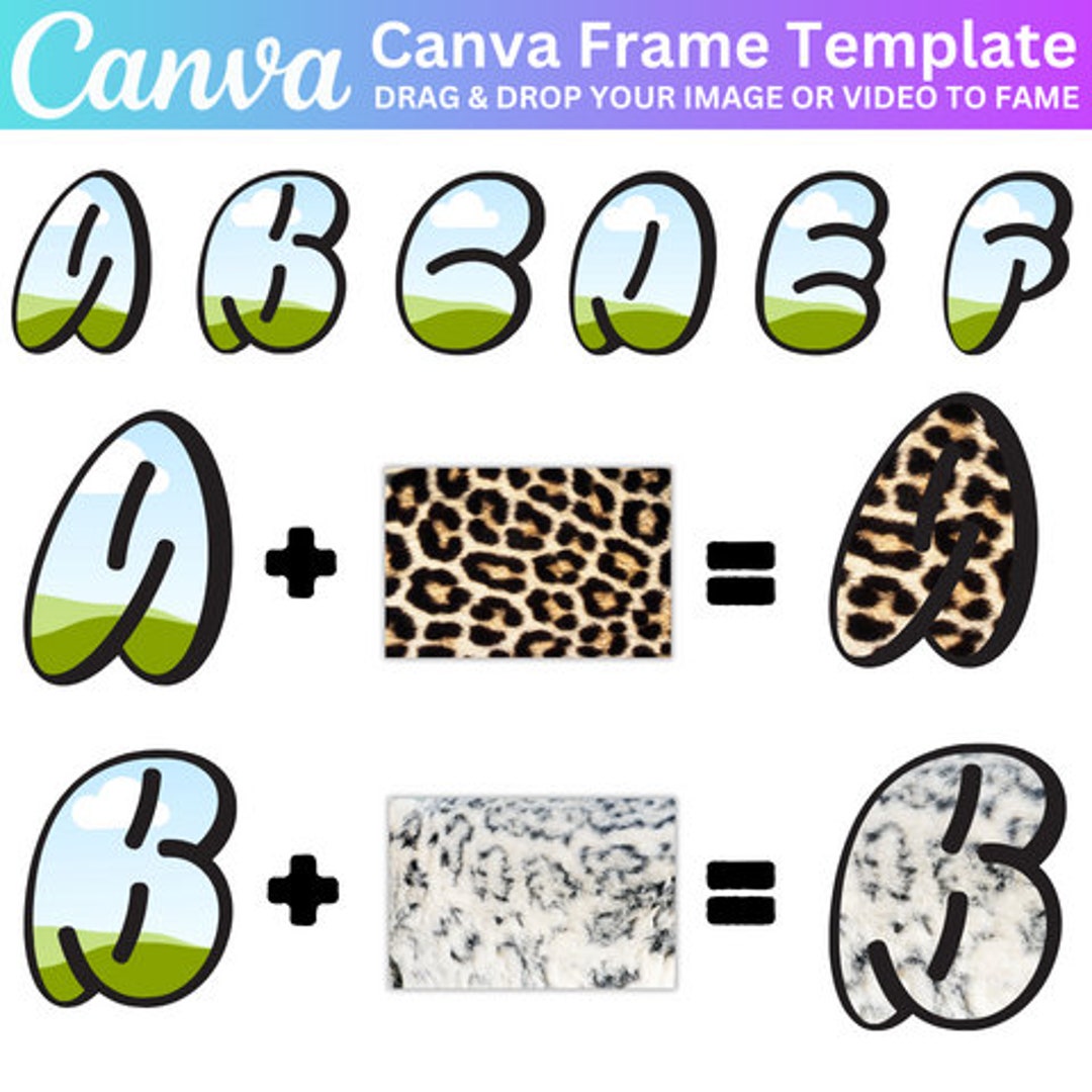 Canva Alphabets Template, Canva Alphabet Font, Canva Frame Template ...