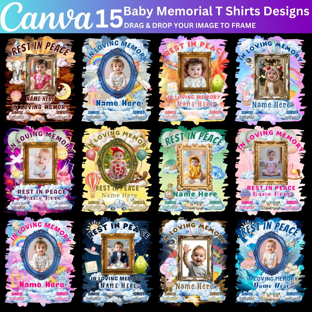Baby Funeral Memorial Canva Design, in Loving Memory Design Canva ...