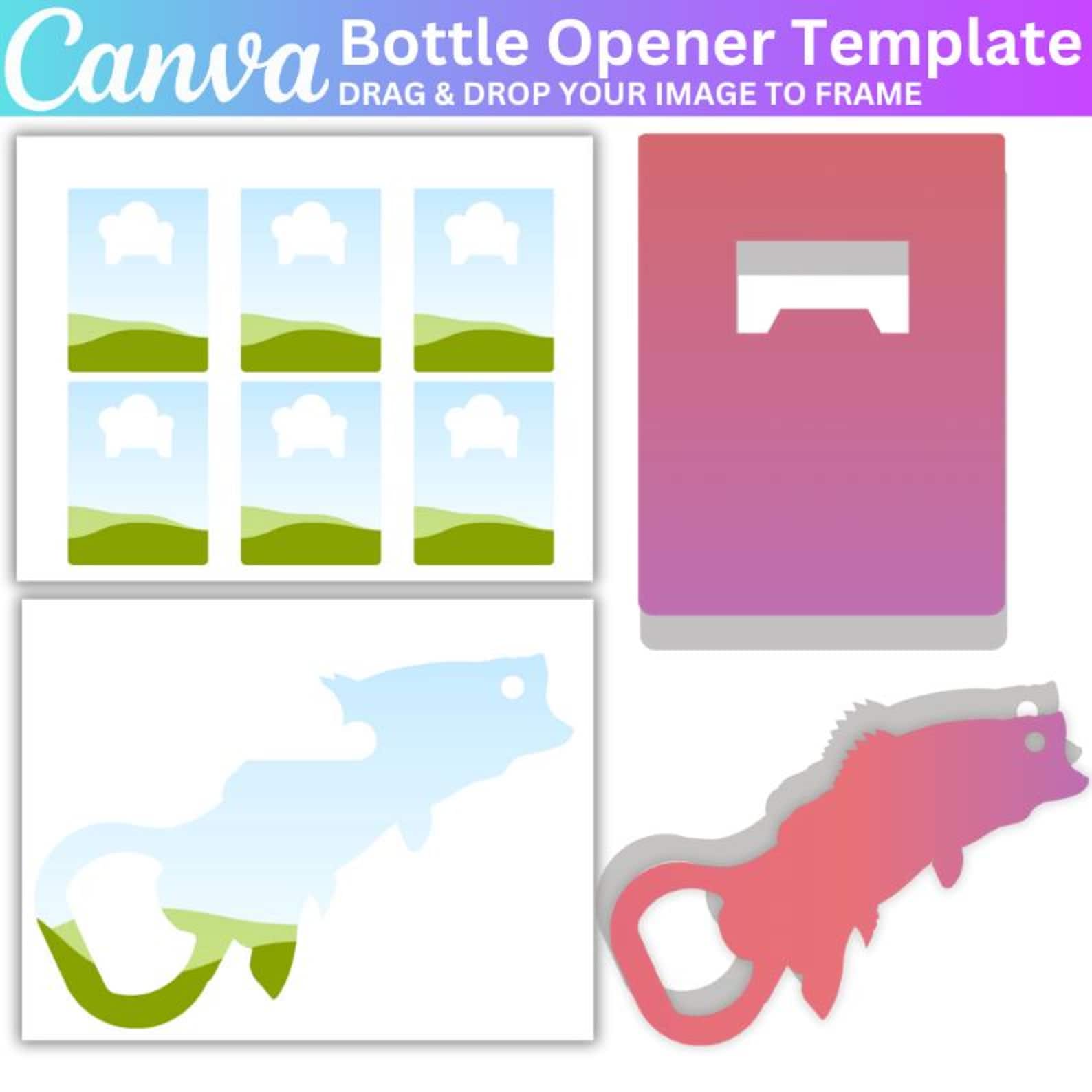 Bottle Opener Canva Editable Template, Stainless Steel Bottle Opener ...