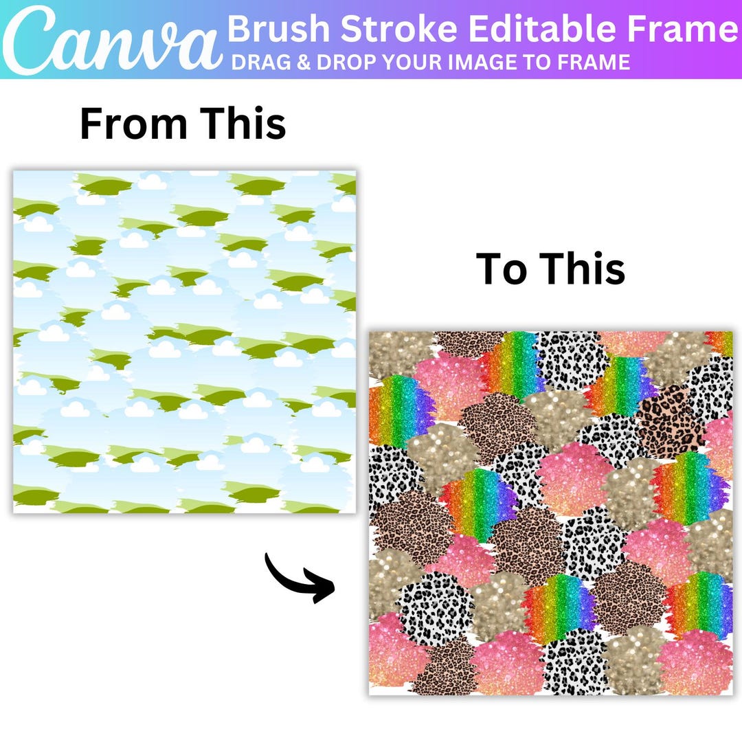 Bleach Effect Distressed Edge Canva Editable Frames Bundle, Fill Your ...