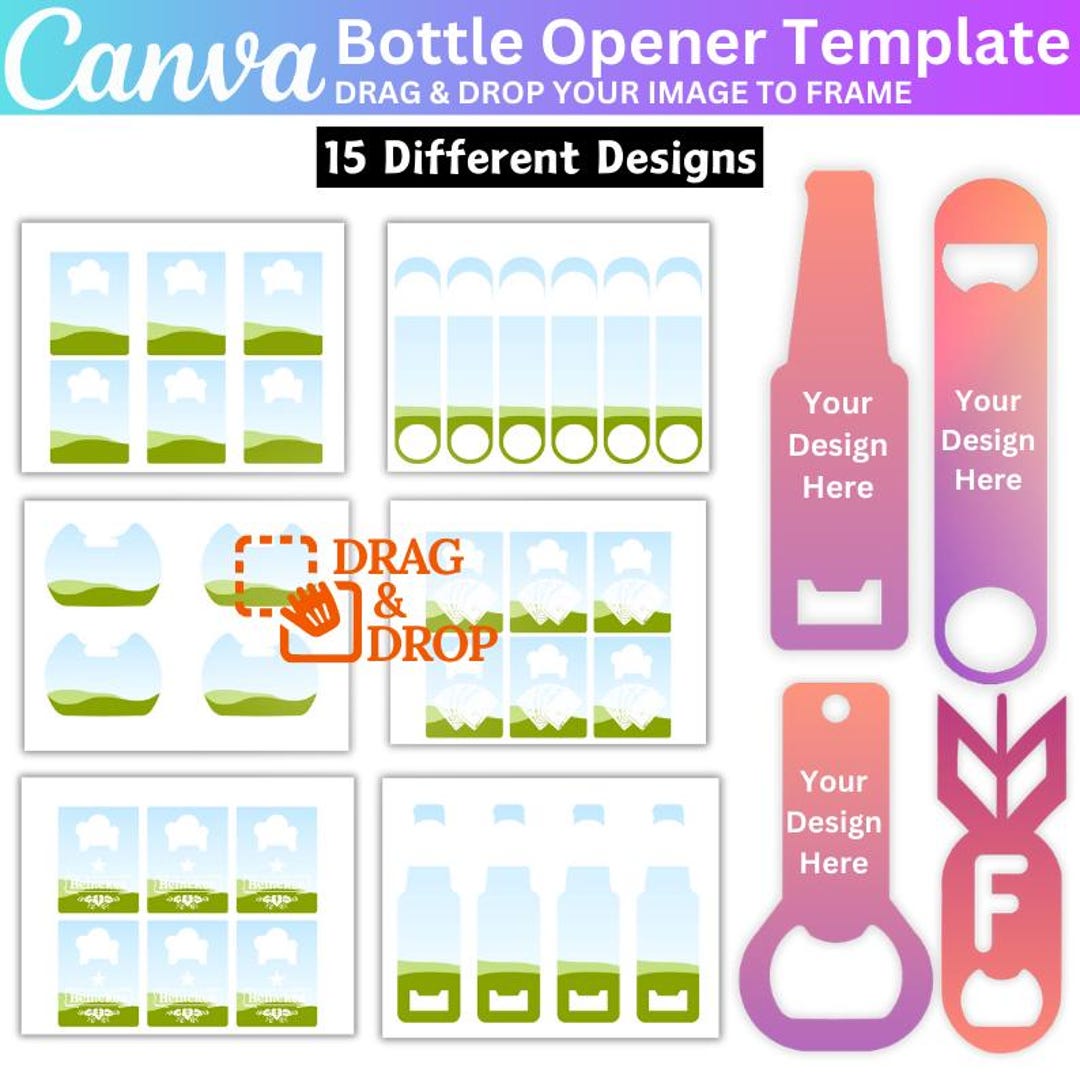 Bottle Opener Canva Editable Template, Stainless Steel Bottle Opener ...