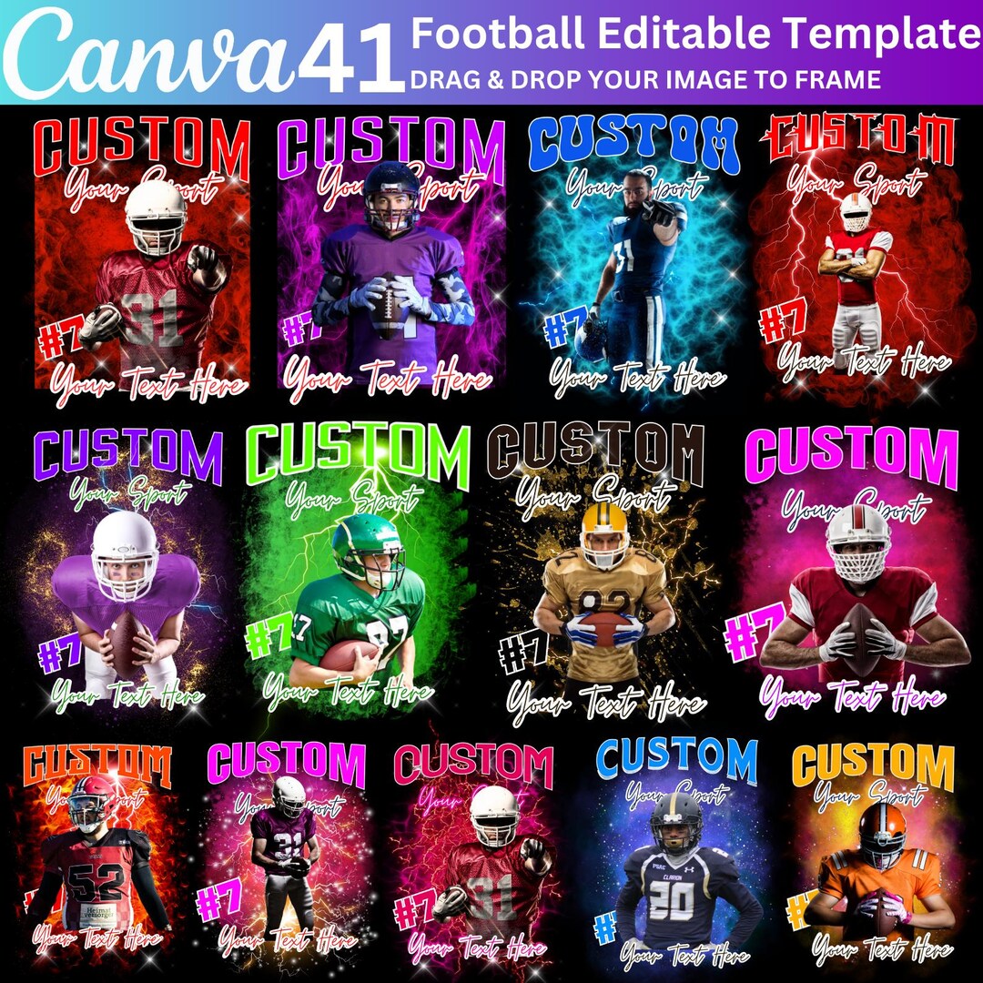 Football Mascot Canva Editable Template, Football Mascot Shirt Canva ...