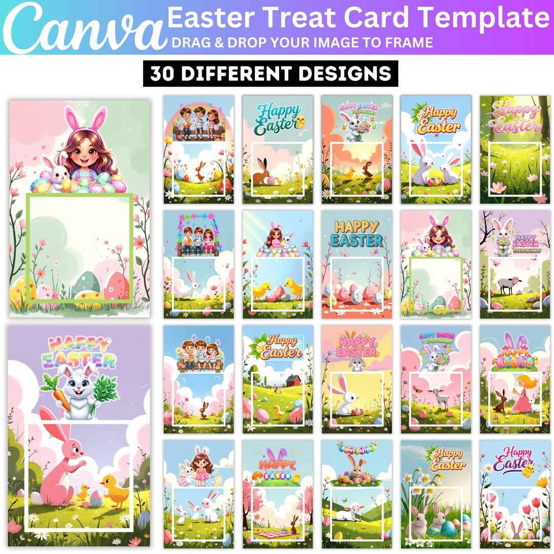 30 Easter Jumbo Treat Card Template, Canva Editable Easter Jumbo Treat ...