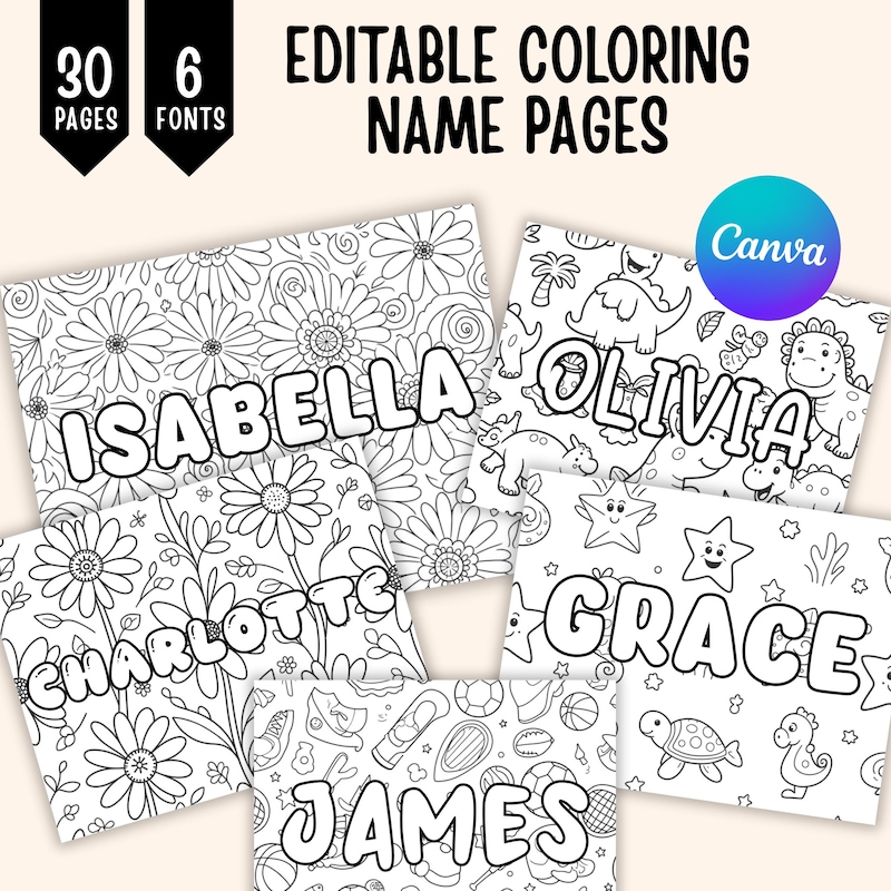 Coloring Name Plate - Etsy