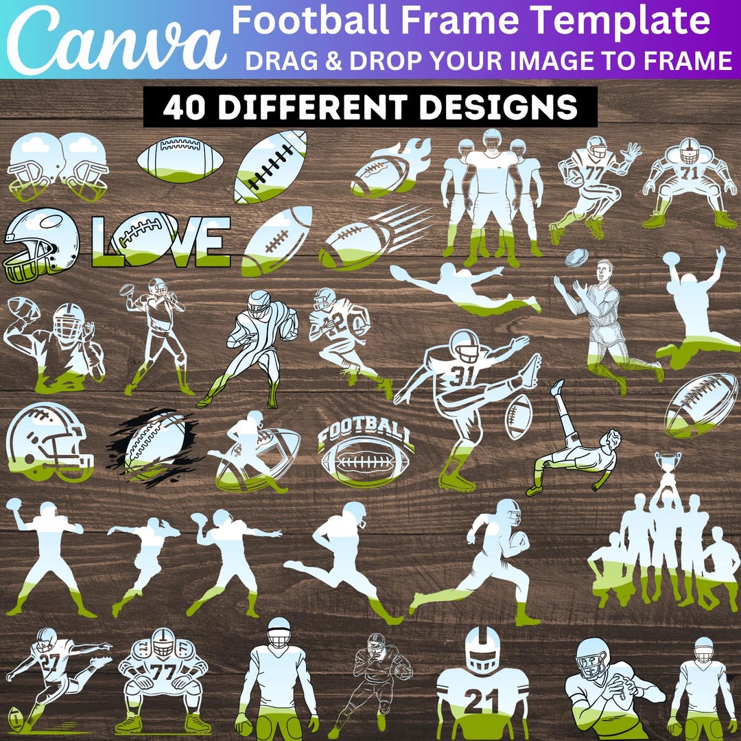 American Football Frames Canva Editable Template, Make Your Own ...