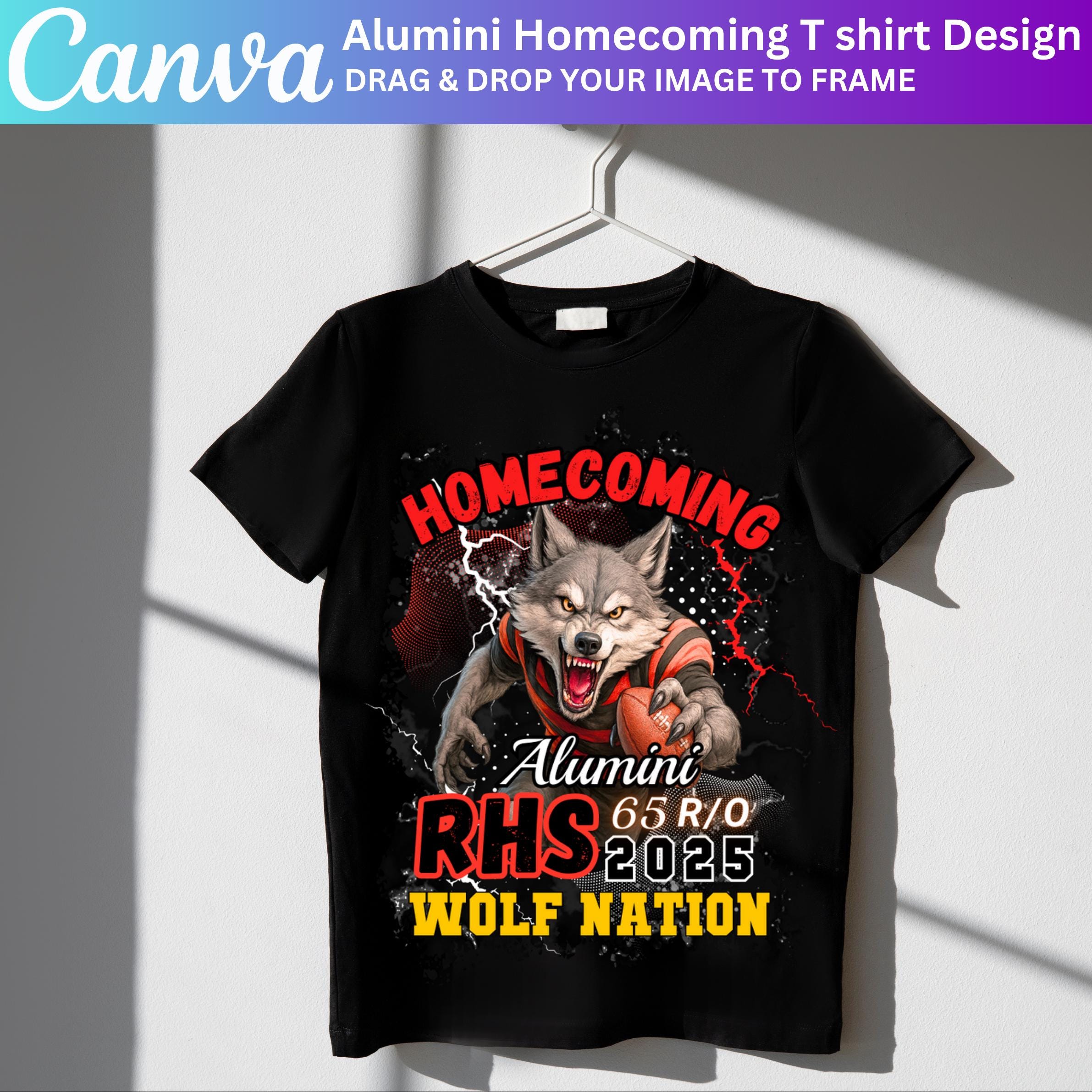 Alumni Team Spirit Football Template Bundle, Canva Editable Football T ...