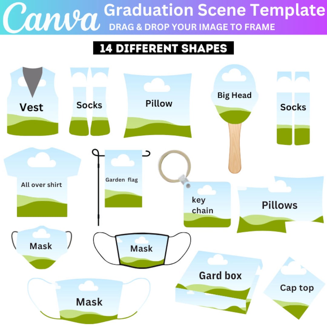 Graduation Bundle Scene Mockup, Graduation Scene Canva Mockup, Canva ...