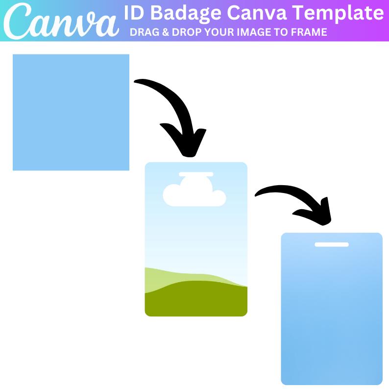 Customizable Id Badge Canva Editable Template, ID Badge Design Frame ...