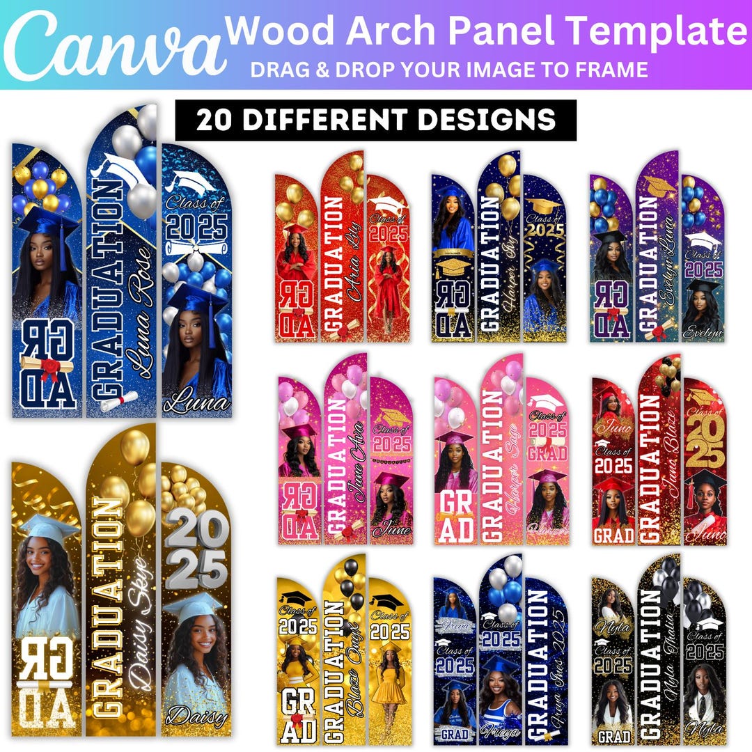 15 Graduation Wooden Arch Panel Canva Designs, Grad Wooden Arch ...