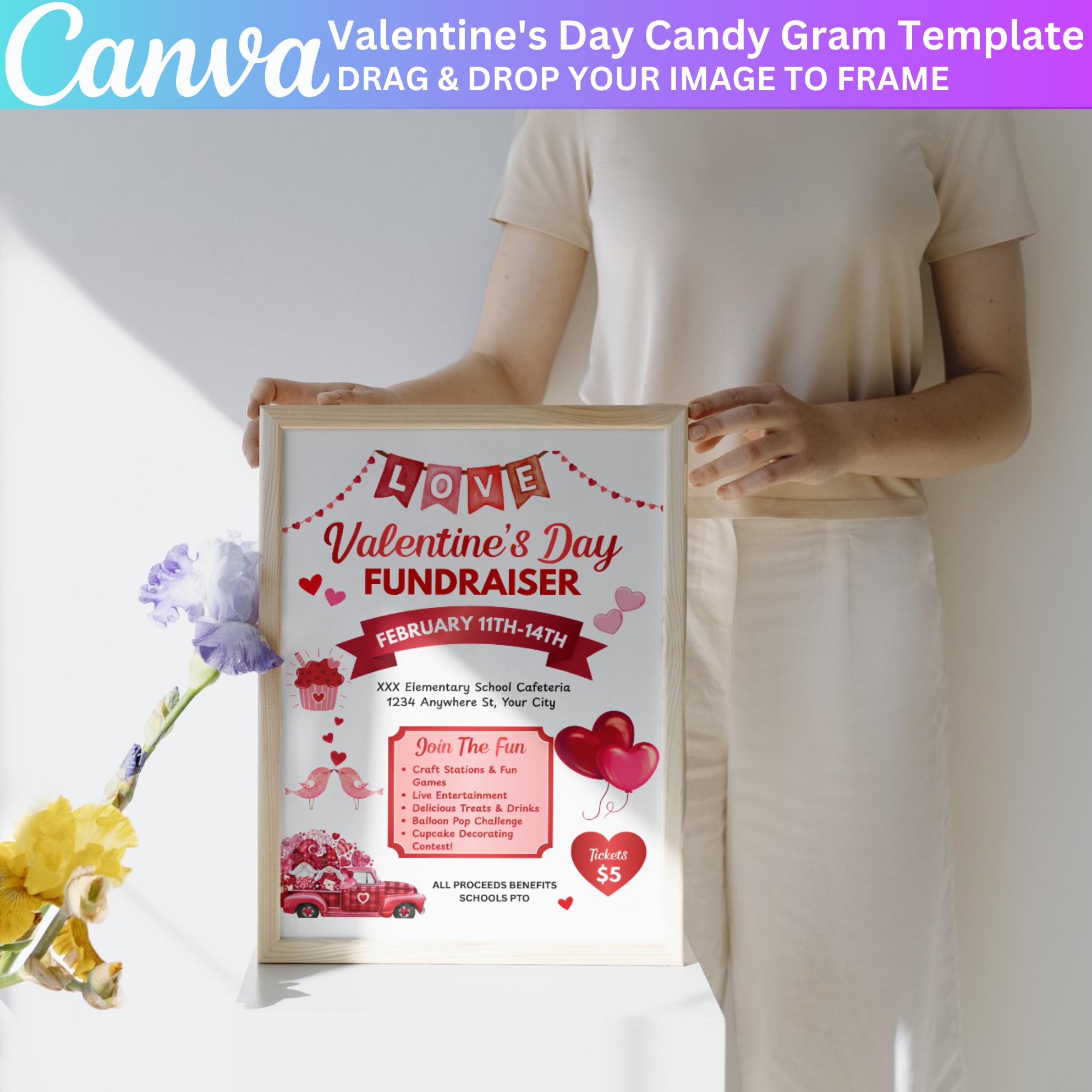 Editable Valentine's Day Fundraiser Flyer, Valentine's Day Candy Gram ...