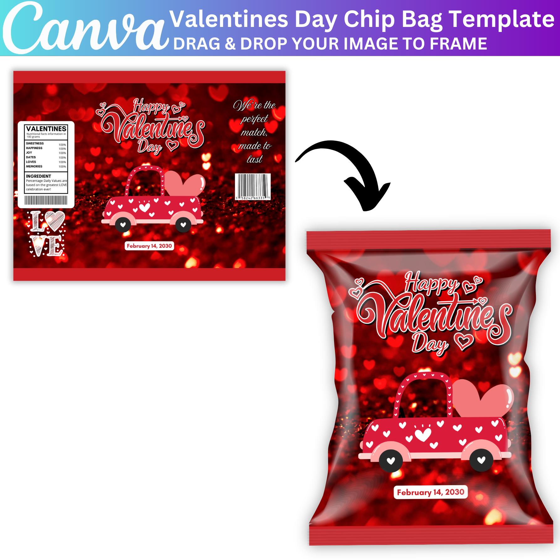 16 Valentine's Day Chip Bag Template, Chip Bag Label Template, Romantic ...