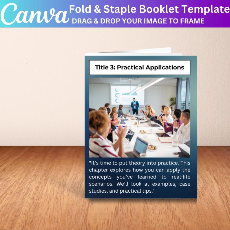 Fold & Staple Booklet Canva Editable Template, 8.5X11 Fold Book ...