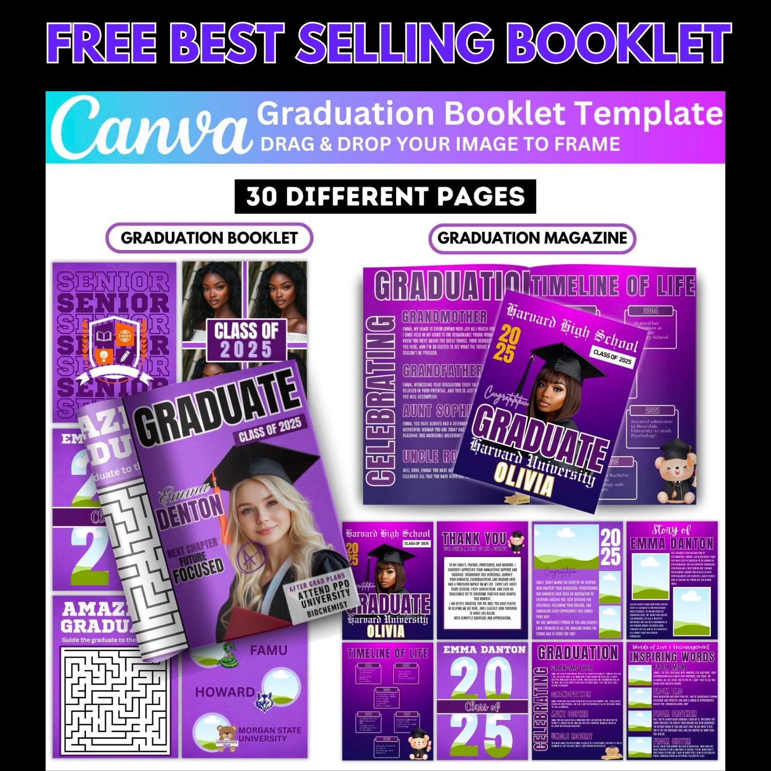 Graduation Shirt Canva Template Mega Bundle, Graduation Editable Design ...