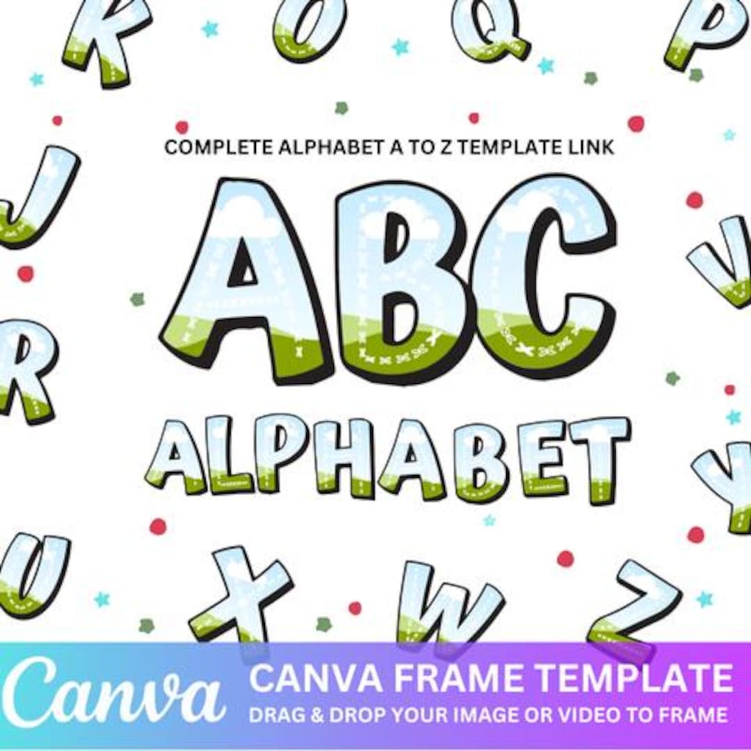 Canva Editable Alphabet Letters Template, Canva Drag & Drop Photos ...