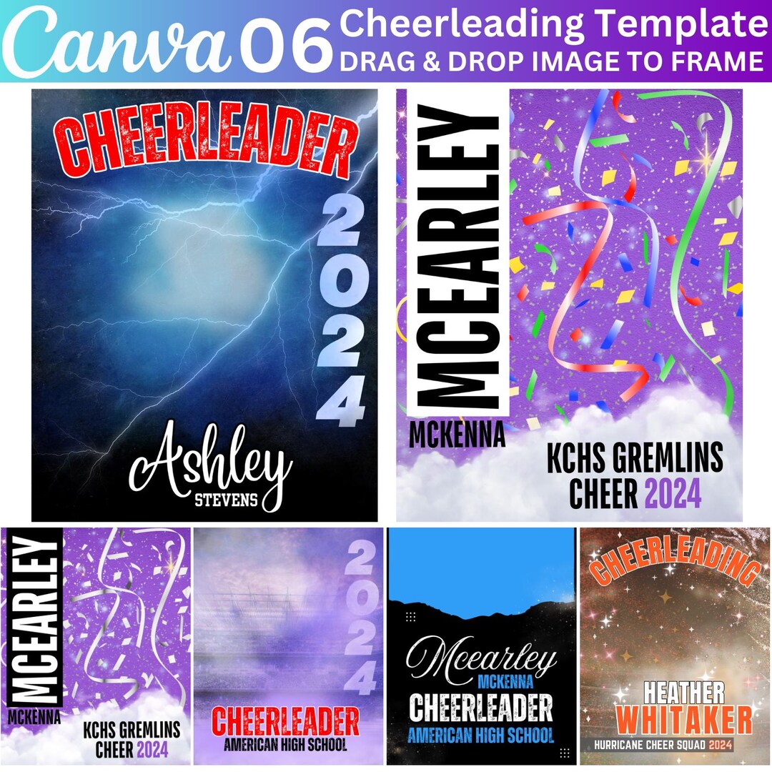 06 Cheerleading Canva Editable Template, Sports Photography, Senior ...