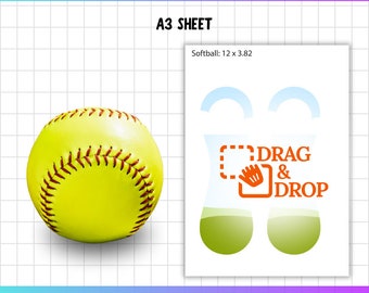 Softball Panel Template Svg, Softball Leather Blank Template, Photo ...