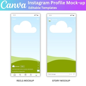 Instagram Profile Mock-up Editable Canva Templates, Social Media ...