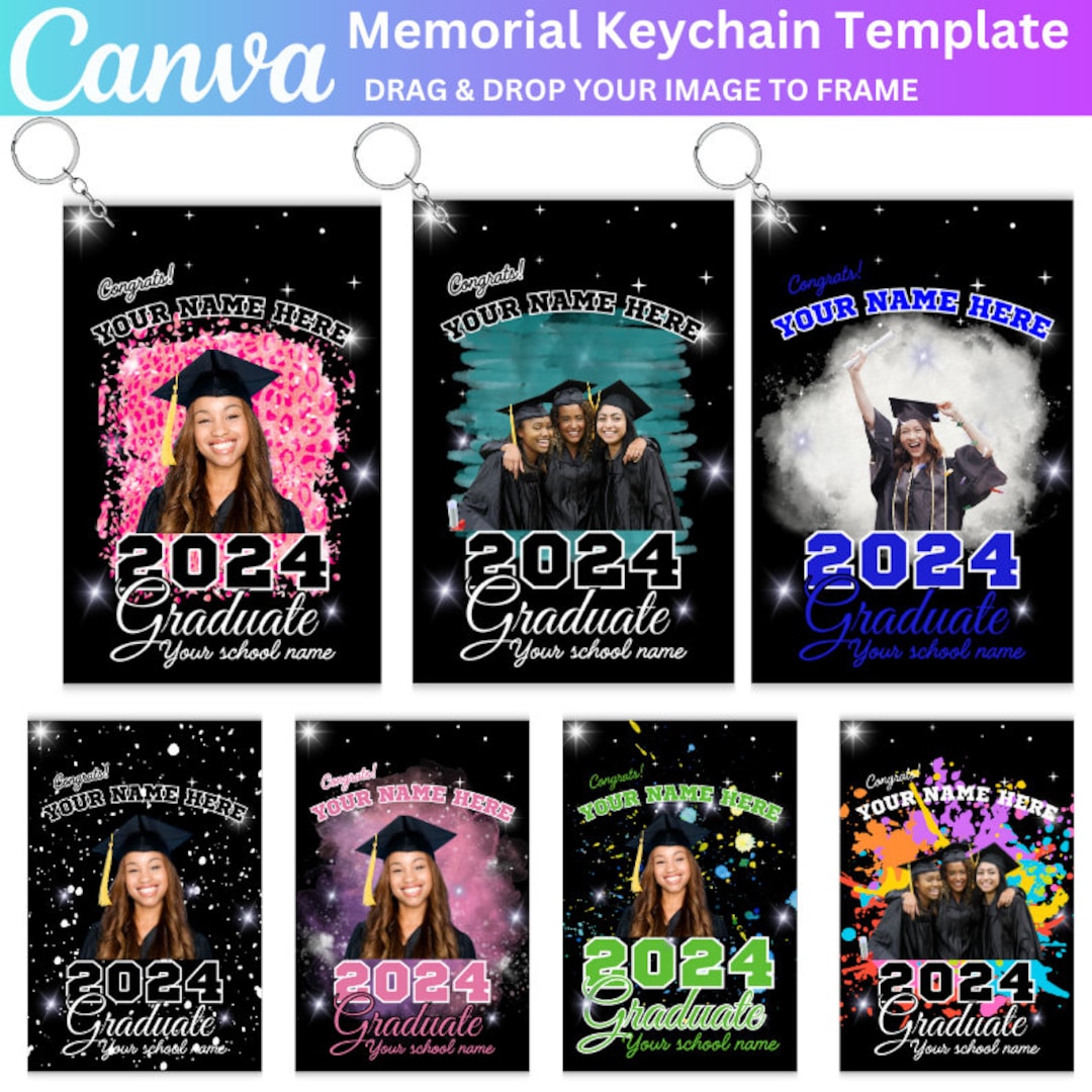 Graduation Keychain Canva Editable Template, Graduation Class of 2024 ...